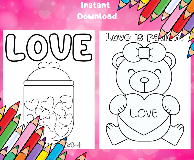 1 Corinthians 13 4, Love Bible Verse Coloring Pages for Kids, Christian ...