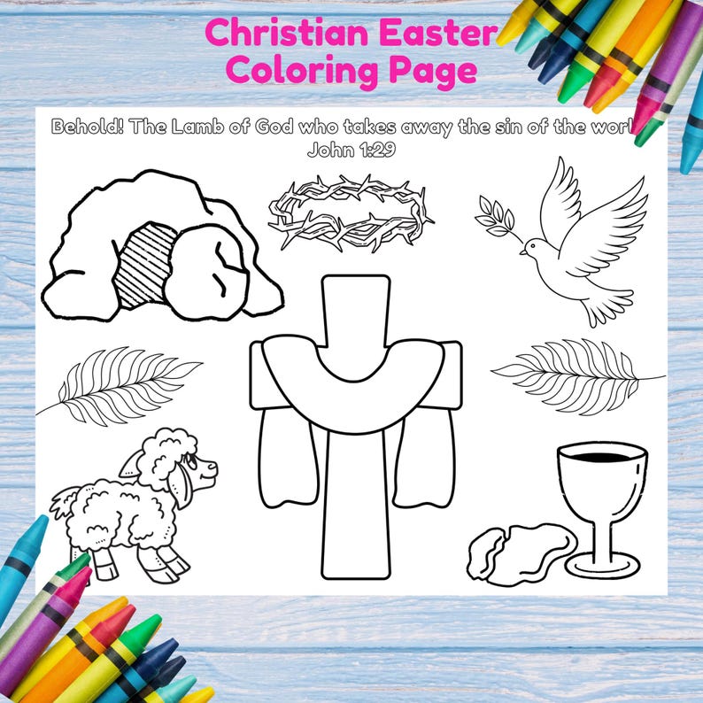Lamb of God Coloring Page, Easter Sunday School Coloring, Easter ...