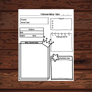 Sermon Notes for Kids, Church Notes, Christian Printable, Worship Notes ...