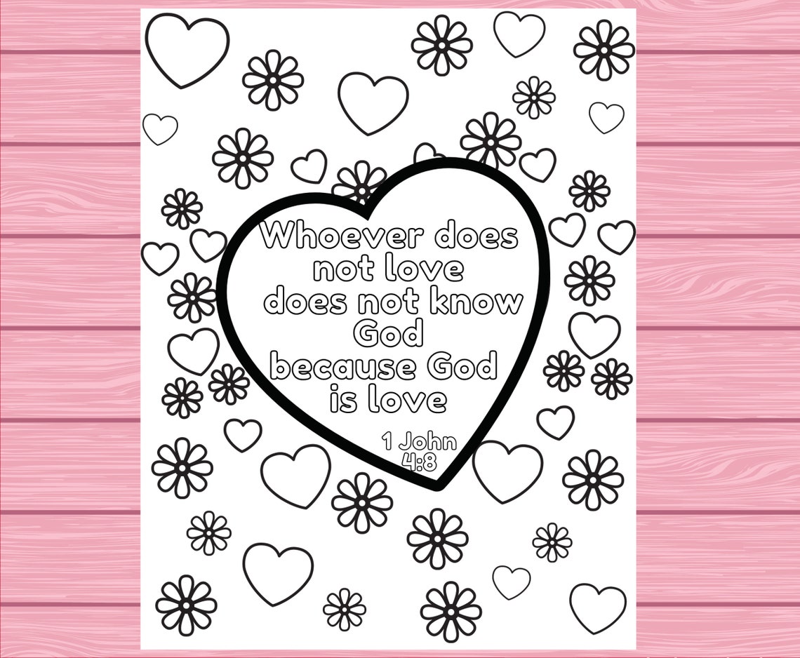 Love Bible Verse Coloring Pages, Love Coloring Pages, Sunday School ...