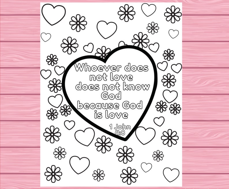 Love Bible Verse Coloring Pages, Love Coloring Pages, Sunday School ...