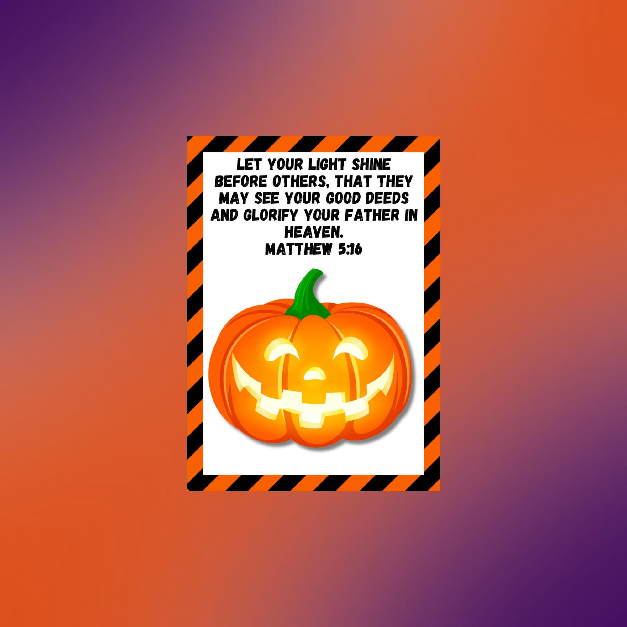 Christian Halloween Cards, Halloween Bible Verse Tracts, Trick or Treat ...