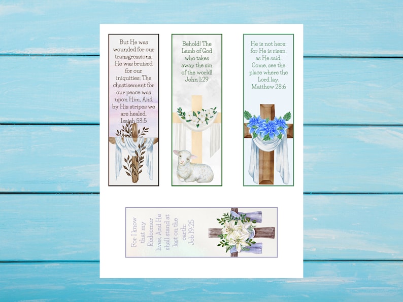 Christian Easter Bookmarks, Religious Easter Bookmarks, Scripture ...