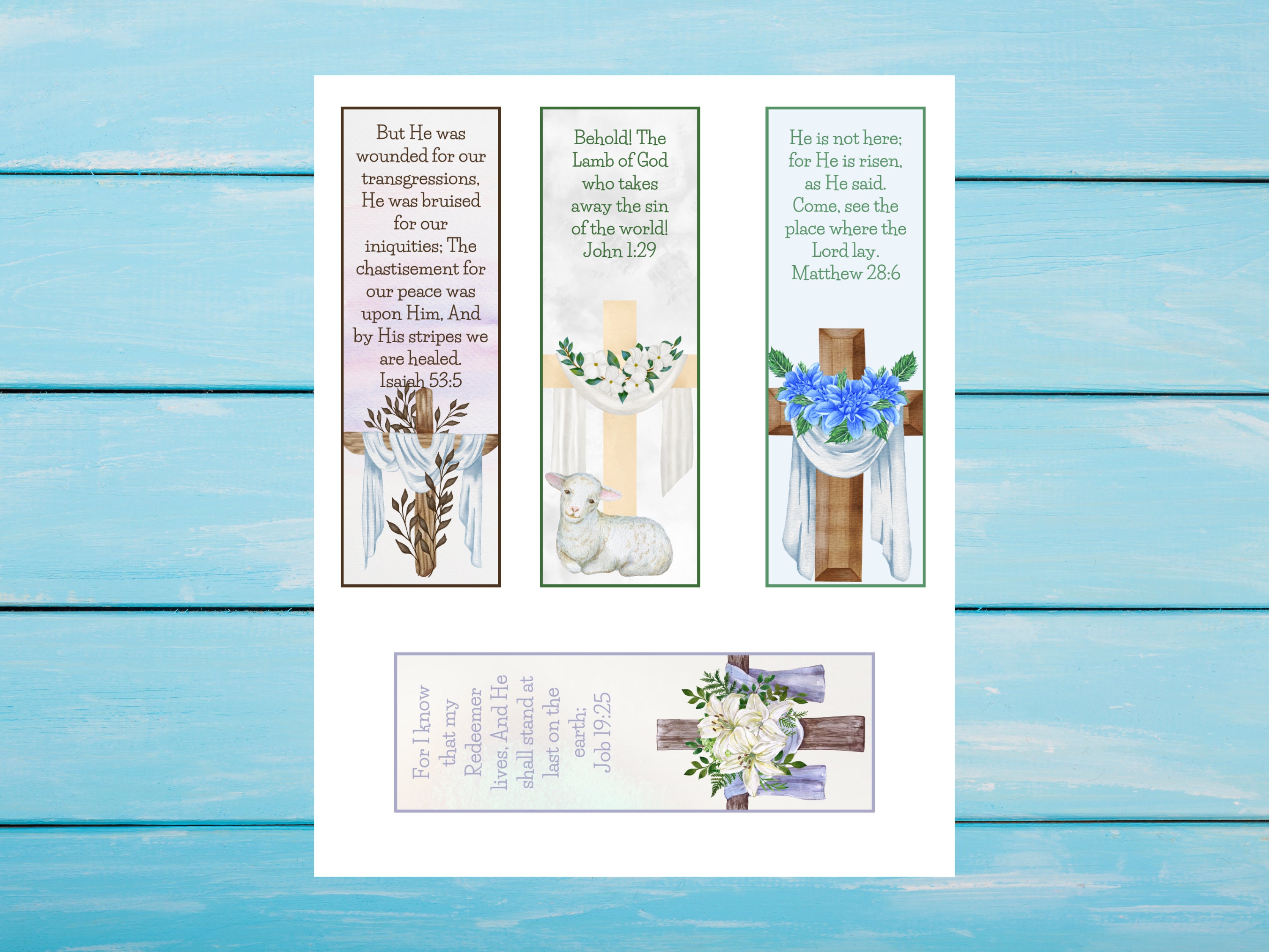 Christian Easter Bookmarks, Religious Easter Bookmarks, Scripture ...