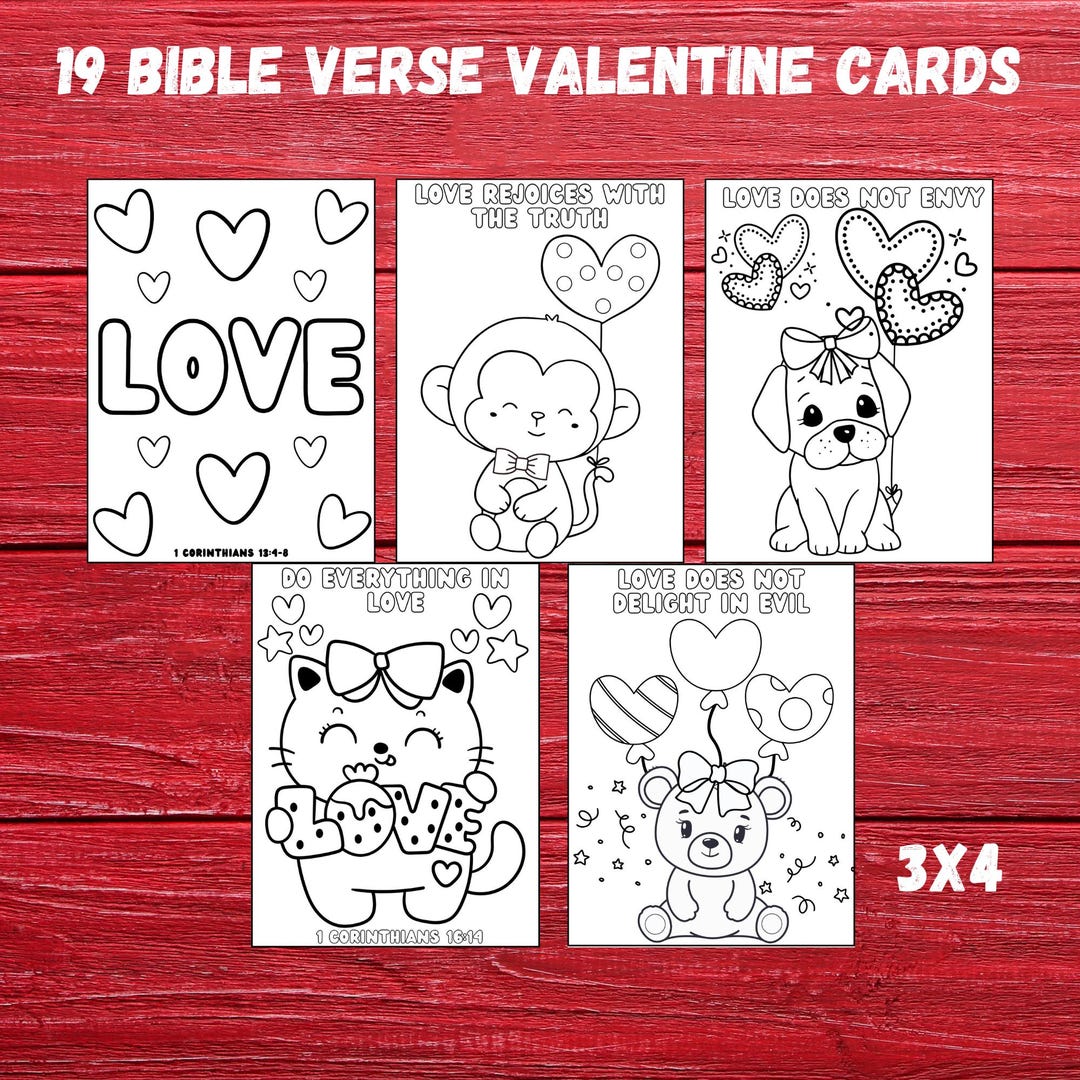 Bible Verse Valentines for Kids, Kids Valentines Cards, Christian ...