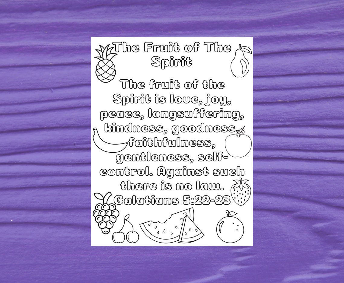 Fruit of the Spirit Activity, Sunday School Craft, Sunday School ...