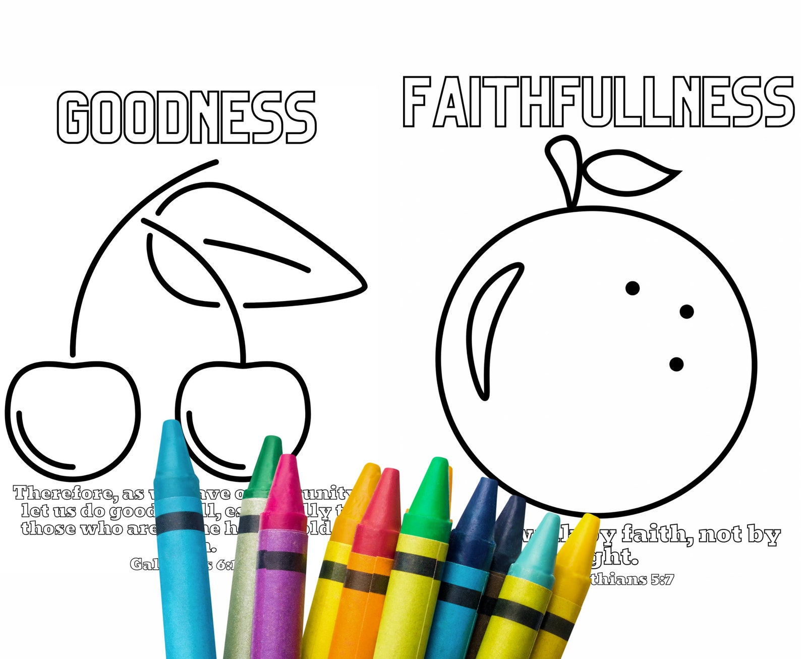 Fruit of the Spirit Coloring Pages, Sunday School Craft, Coloring ...