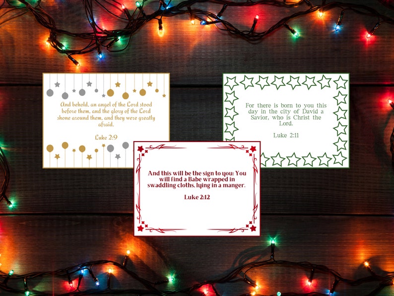 25 Christmas Cards, Christmas Scripture Cards, Christmas Bible Verse ...