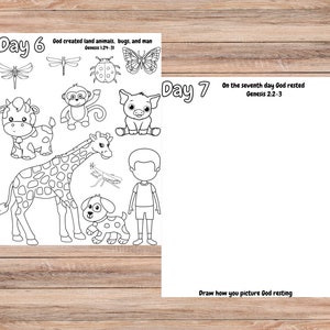 8 Bible Verse Coloring Pages, 7 Days of Creation Coloring Pages, Bible ...
