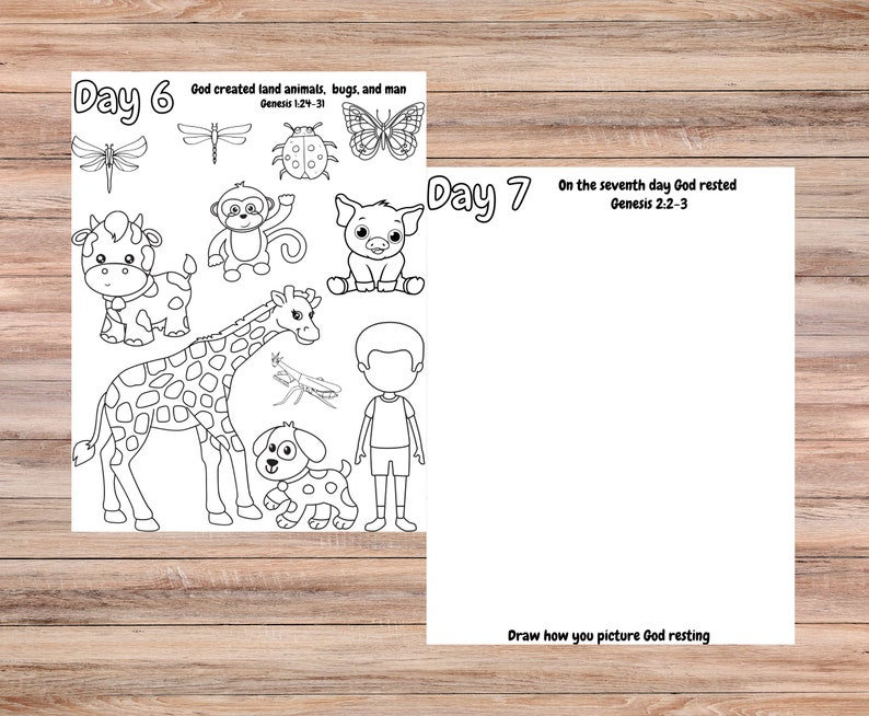 8 Bible Verse Coloring Pages, 7 Days of Creation Coloring Pages, Bible ...