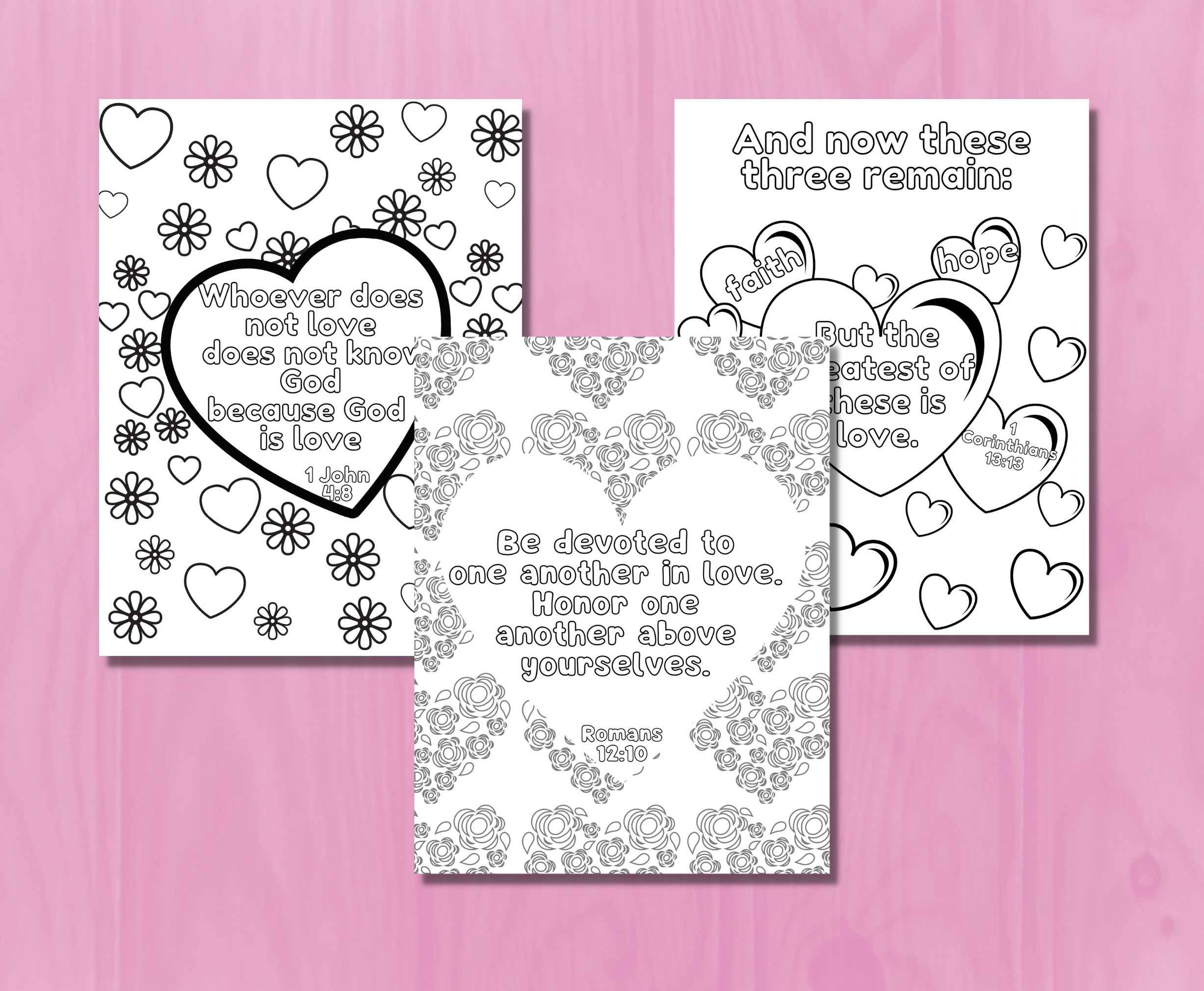 24 Bible Study Coloring Pages, Love is Coloring Pages, Digital ...