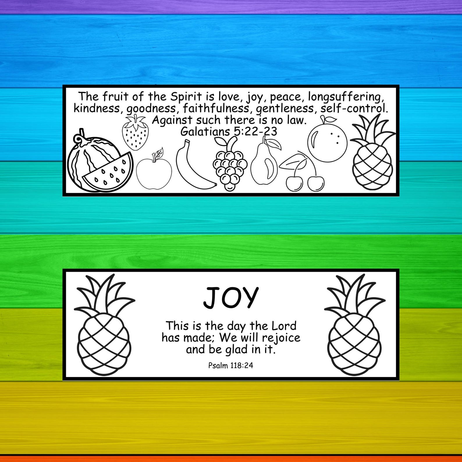 10 Fruit of the Spirit Coloring Bookmarks, Galatians 22 23, Bookmark ...