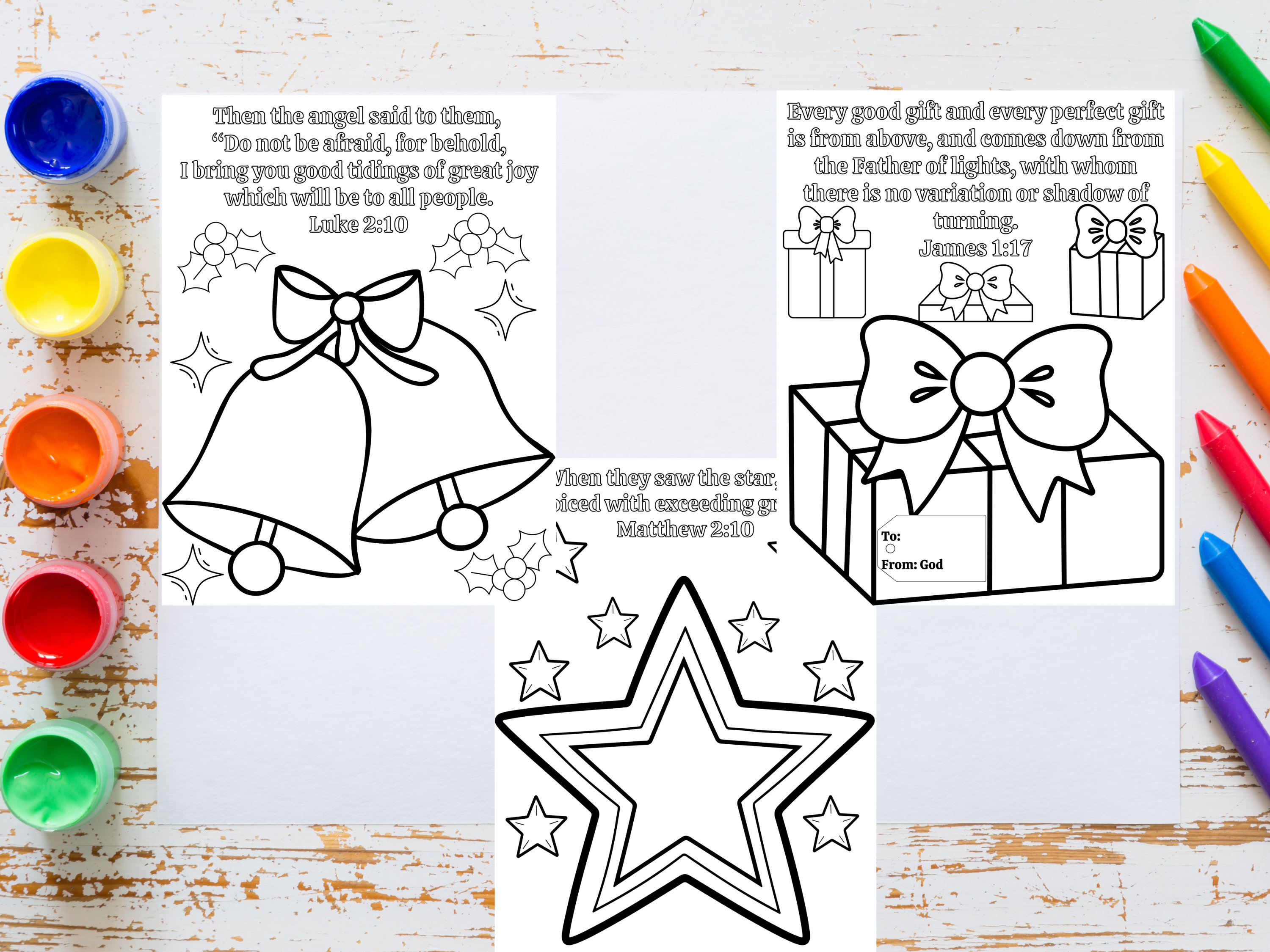 Christmas Coloring Pages, Bible Verse Coloring Sheets for Christmas ...