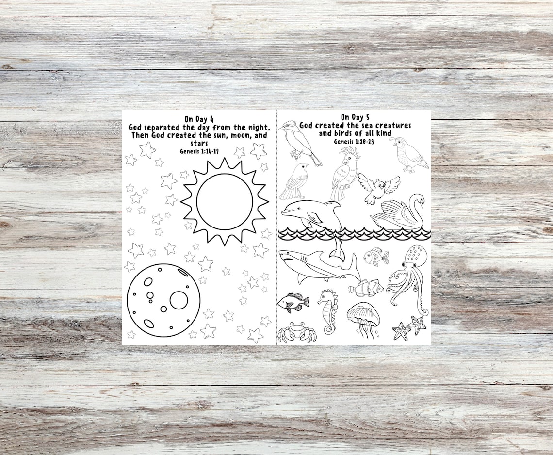 Days of Creation Coloring Page, Days of Creation Craft, Sunday School ...