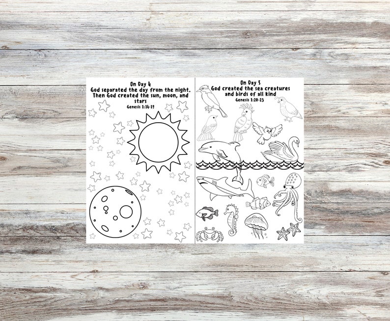 Days of Creation Coloring Page, Days of Creation Craft, Sunday School ...