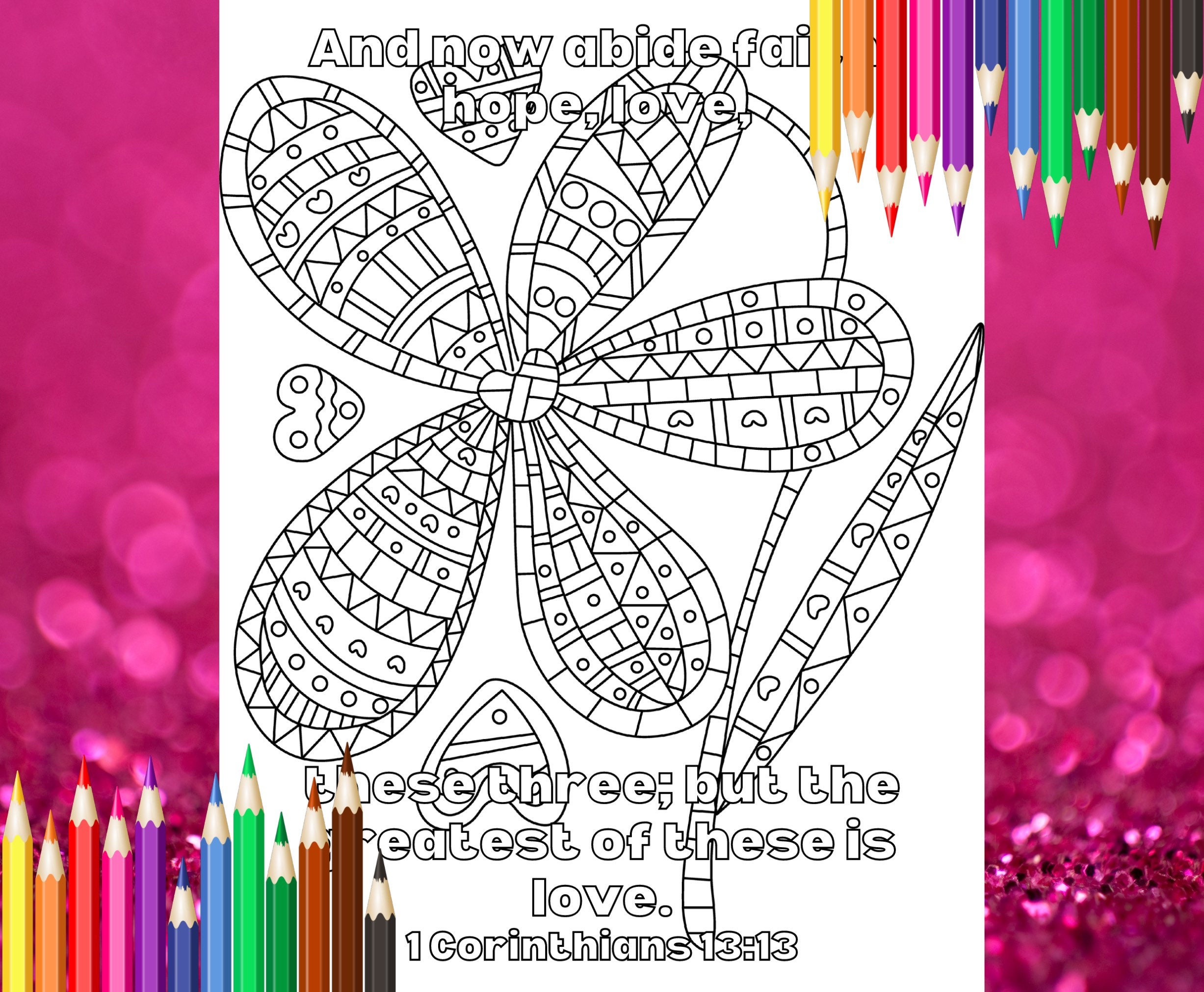Bible Verse Coloring Pages for Girls and Women Scripture - Etsy