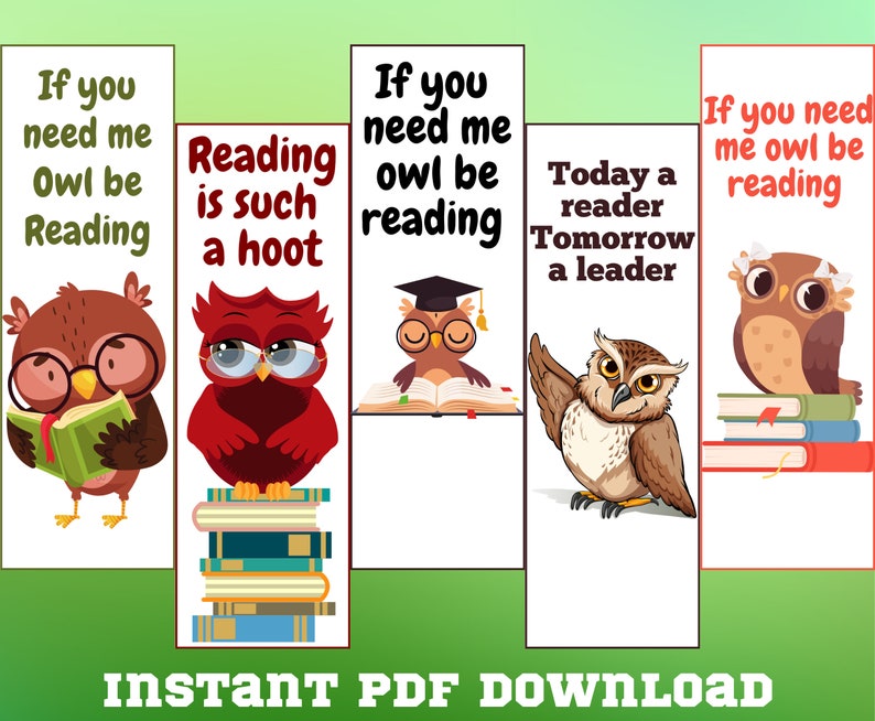 Owl Bookmarks for Booklovers, Today a Reader Tomorrow a Reader ...