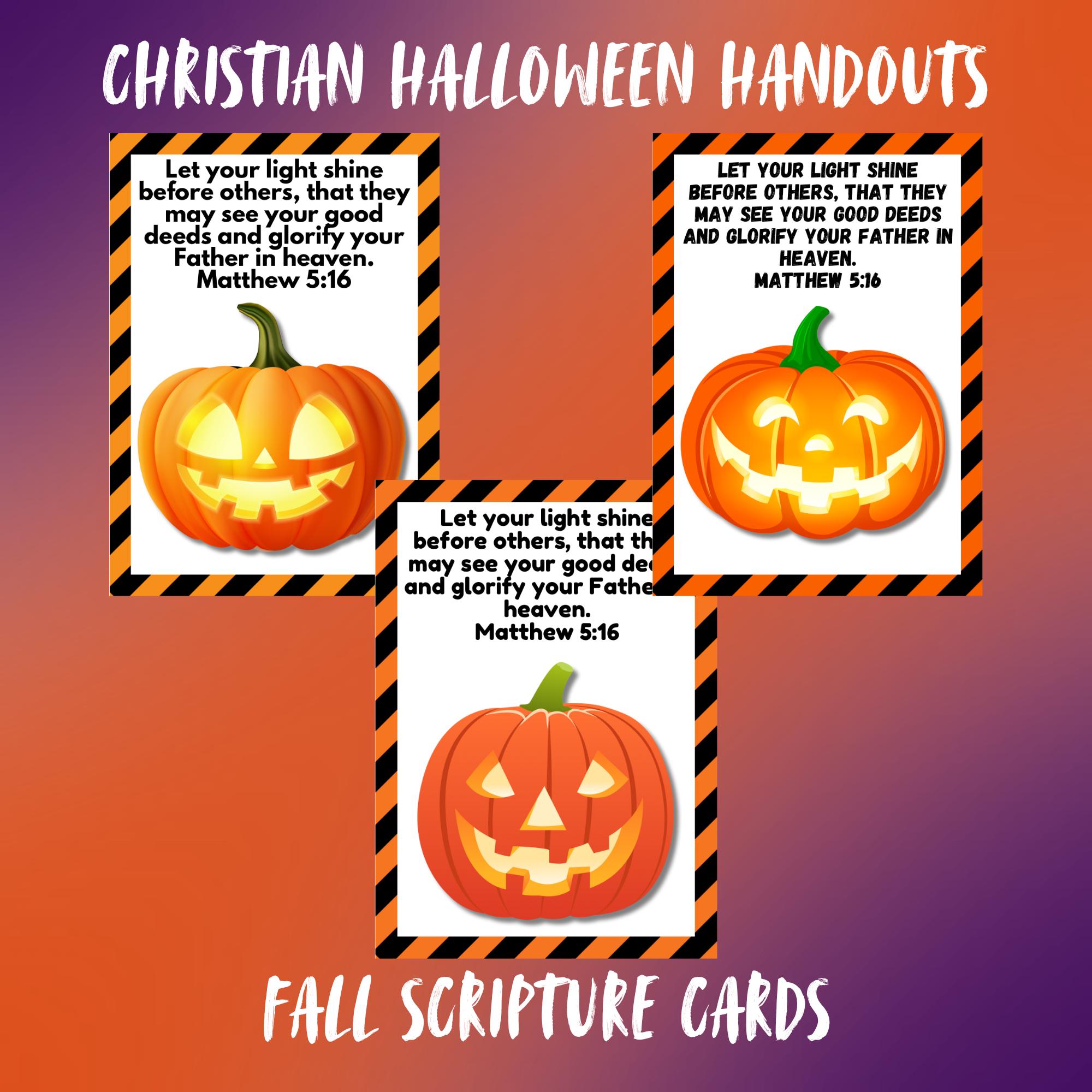 Christian Halloween Cards, Halloween Bible Verse Tracts, Trick or Treat ...