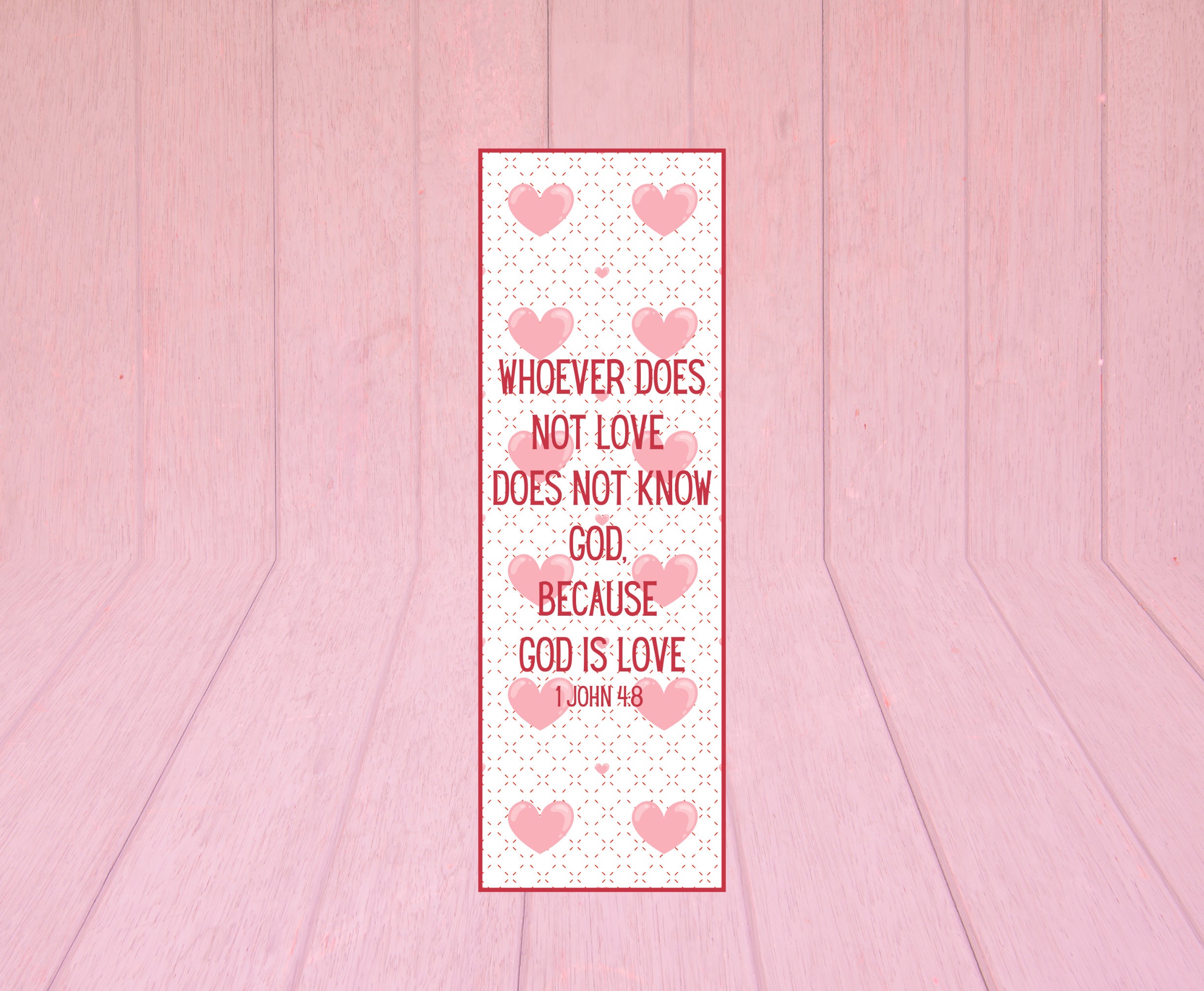 Set of 4 Love Bible Verse Bookmarks, Love Bookmarks, Valentine ...
