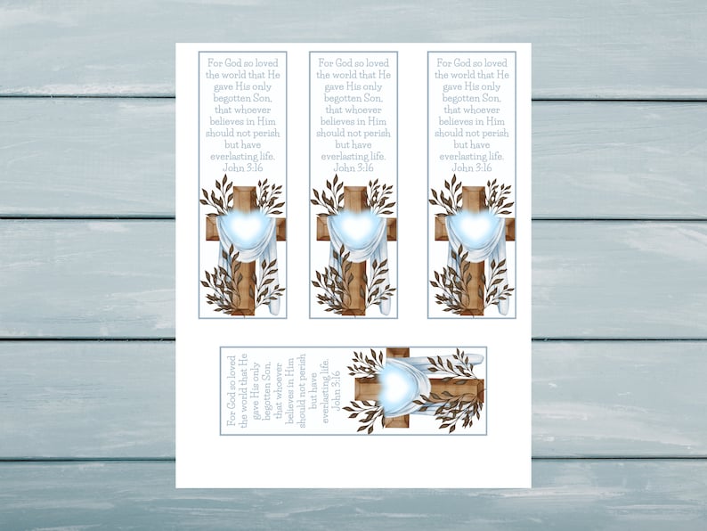 John 3 16 Bookmark, Christian Bookmark, Digital Bookmark, Religious ...