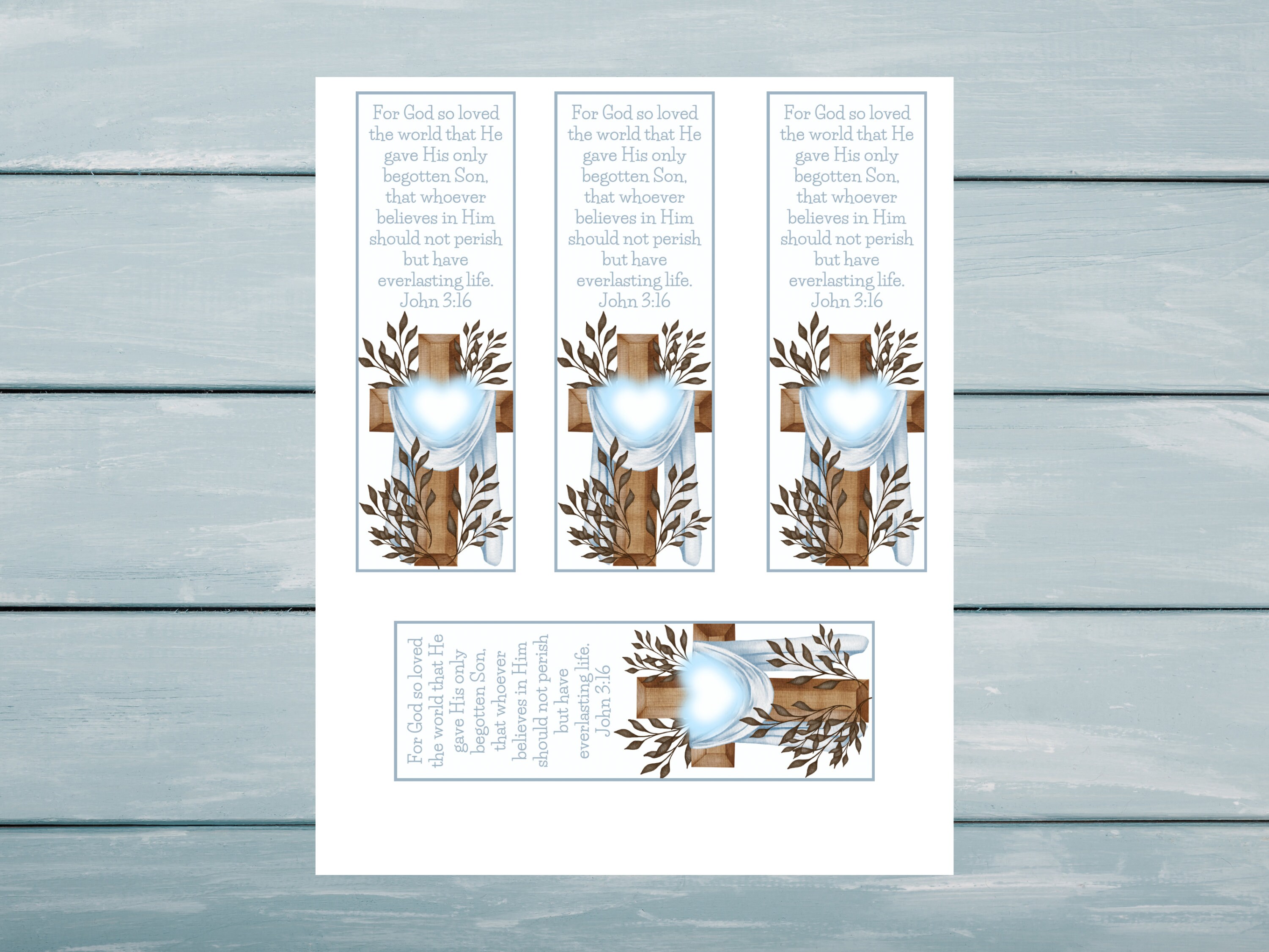 John 3 16 Bookmark, Christian Bookmark, Digital Bookmark, Religious ...