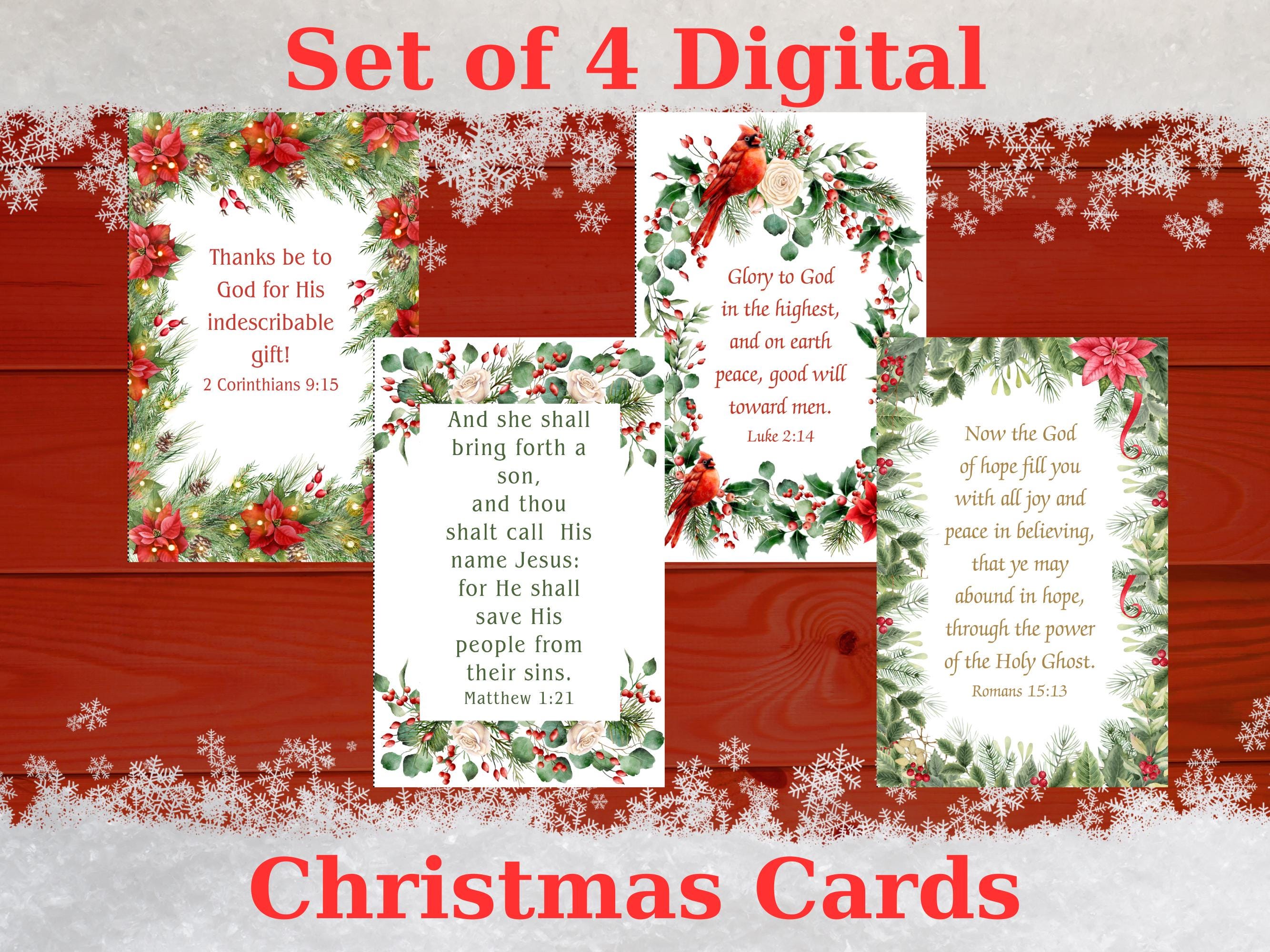 Christian Christmas Cards, Scripture Cards, Digital Christmas Cards ...