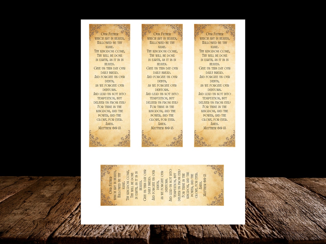 The Lord’s Prayer Bookmark, Psalm 23 Bookmark, Christian Bookmarks ...