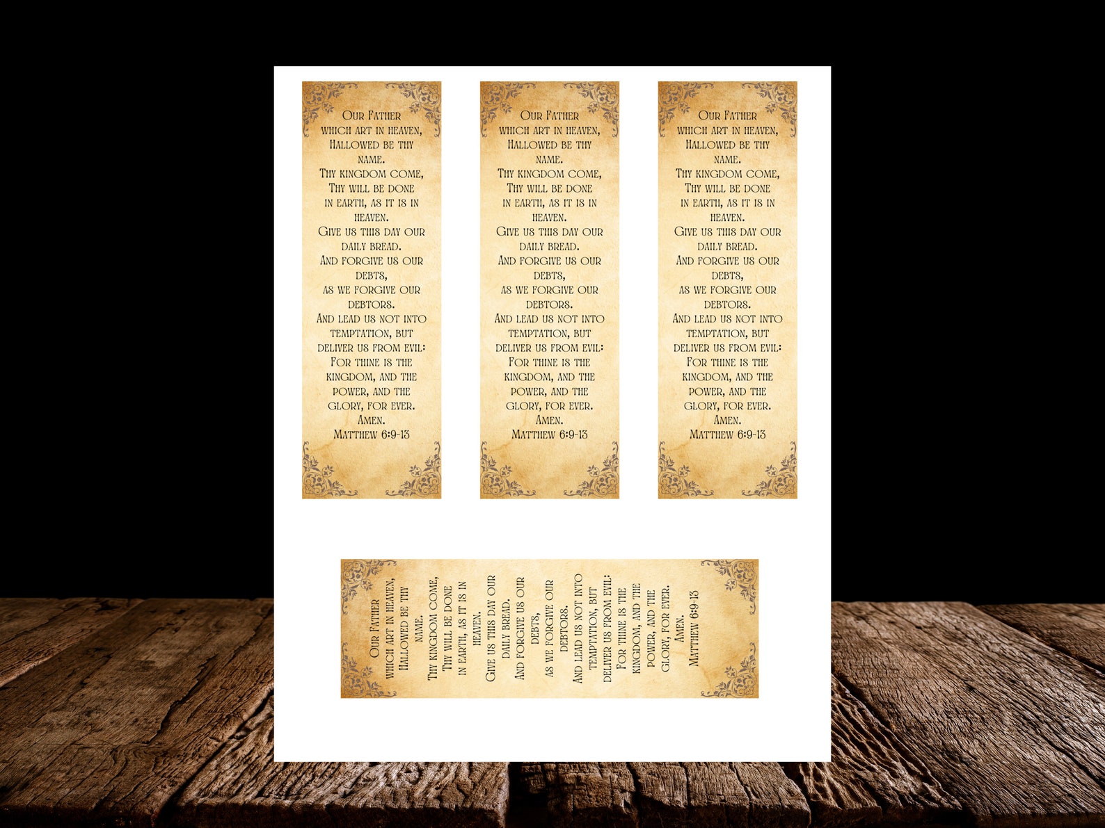 The Lord’s Prayer Bookmark, Psalm 23 Bookmark, Christian Bookmarks ...
