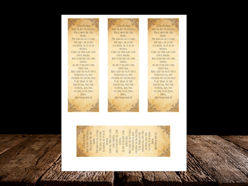 The Lord’s Prayer Bookmark, Psalm 23 Bookmark, Christian Bookmarks ...