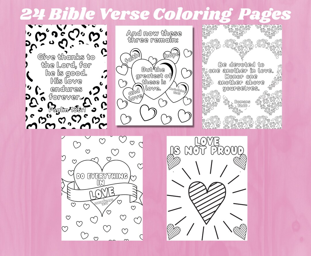 24 Bible Study Coloring Pages, Love is Coloring Pages, Digital ...