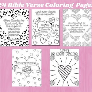 24 Bible Study Coloring Pages, Love is Coloring Pages, Digital ...
