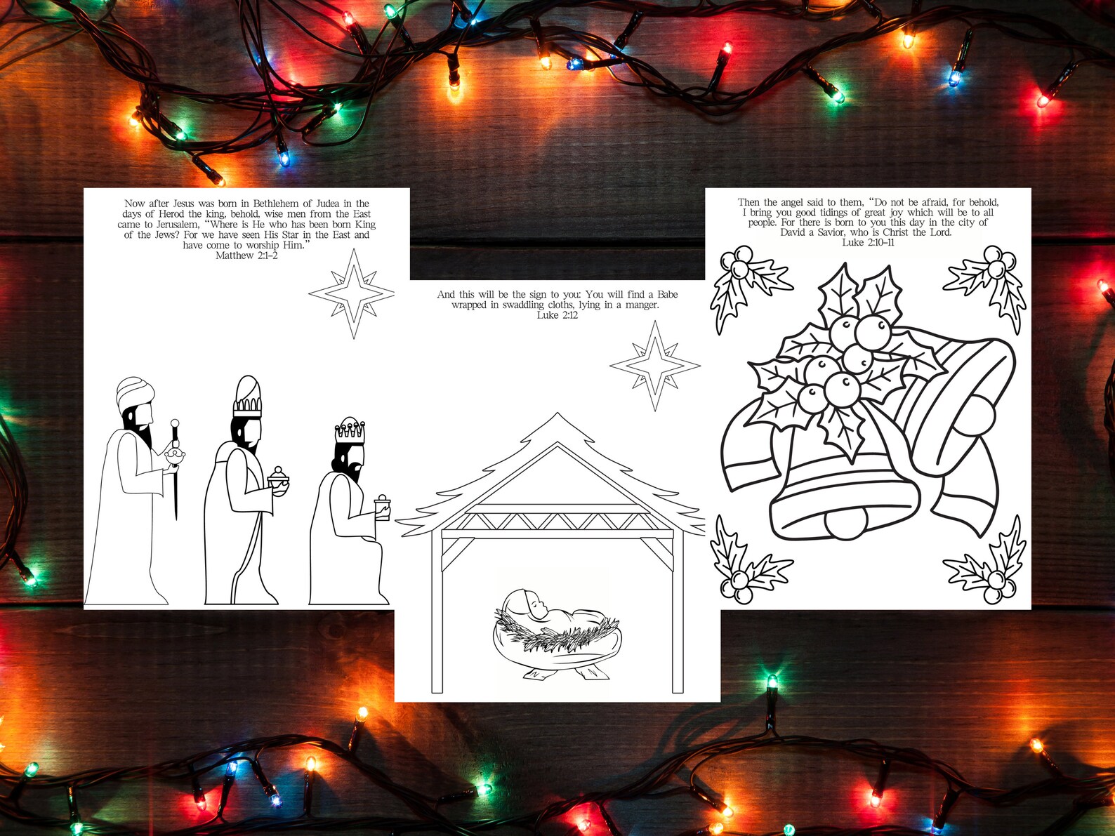10 Christmas Coloring Pages, Christmas Bible Verse Coloring Pages ...