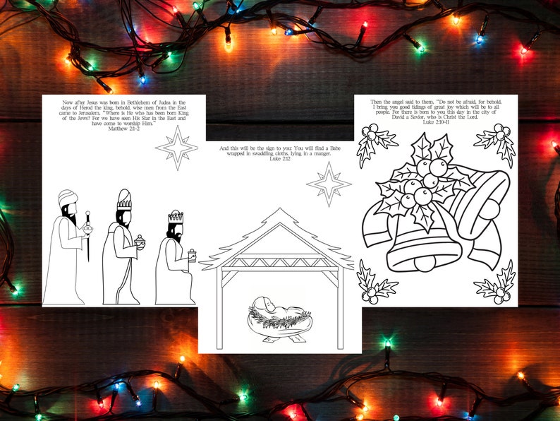 10 Christmas Coloring Pages, Christmas Bible Verse Coloring Pages ...