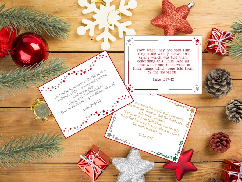 25 Christmas Cards, Christmas Scripture Cards, Christmas Bible Verse ...