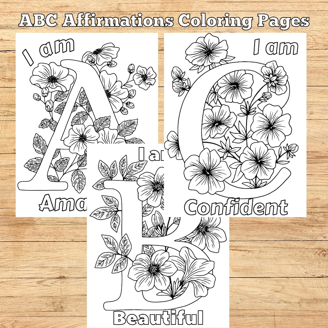 Affirmations Coloring Sheets, Positive Affirmation Coloring Pages, I Am ...