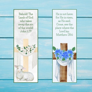 Christian Easter Bookmarks, Religious Easter Bookmarks, Scripture ...