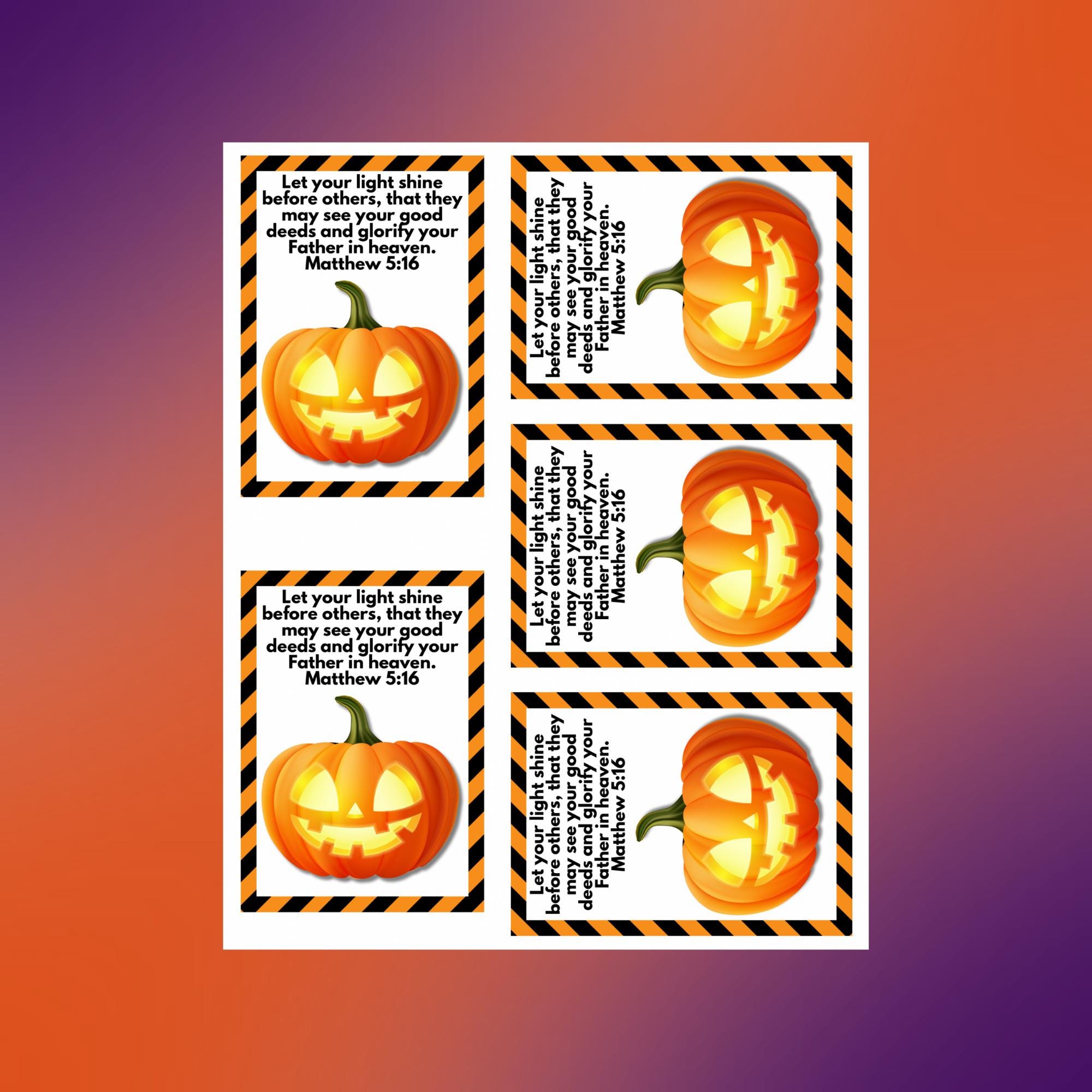 Christian Halloween Cards, Halloween Bible Verse Tracts, Trick or Treat ...