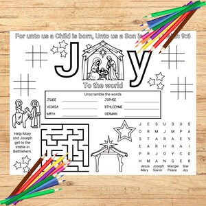 Birth of Jesus Activities, Nativity Placemat Activities, Christmas ...