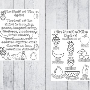 Fruit of the Spirit, Kids Coloring Pages, Bible Verse Bookmark, Sunday ...