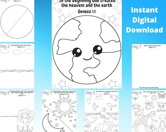 Days of Creation Coloring Page - Etsy