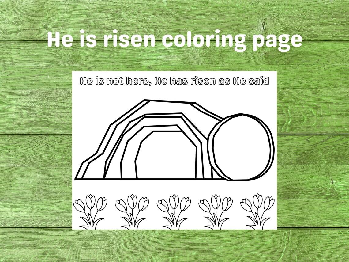 He is Risen Coloring Pages, Easter Sunday School Coloring Page, Easter ...