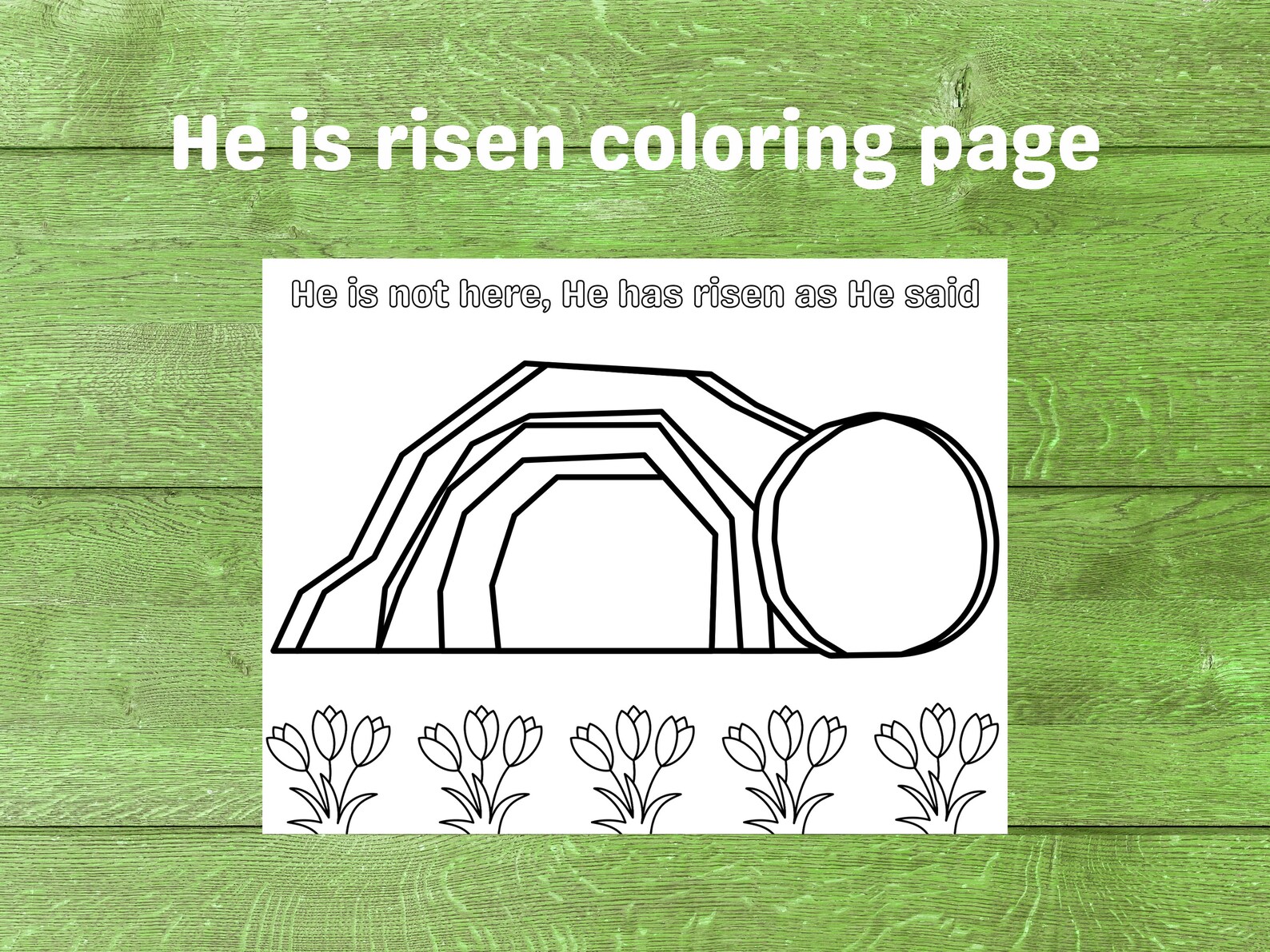 He is Risen Coloring Pages, Easter Sunday School Coloring Page, Easter ...