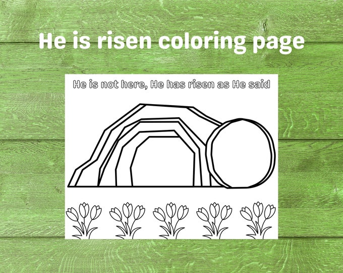 He is Risen Coloring Pages, Easter Sunday School Coloring Page, Easter ...