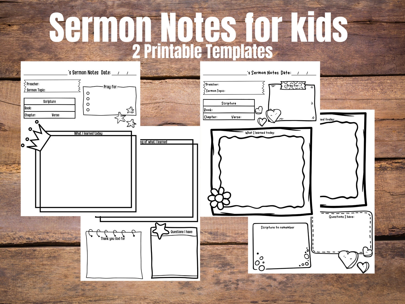 Sermon Notes for Kids, Sermon Notes for Boys, Sermon Notes for Girls ...
