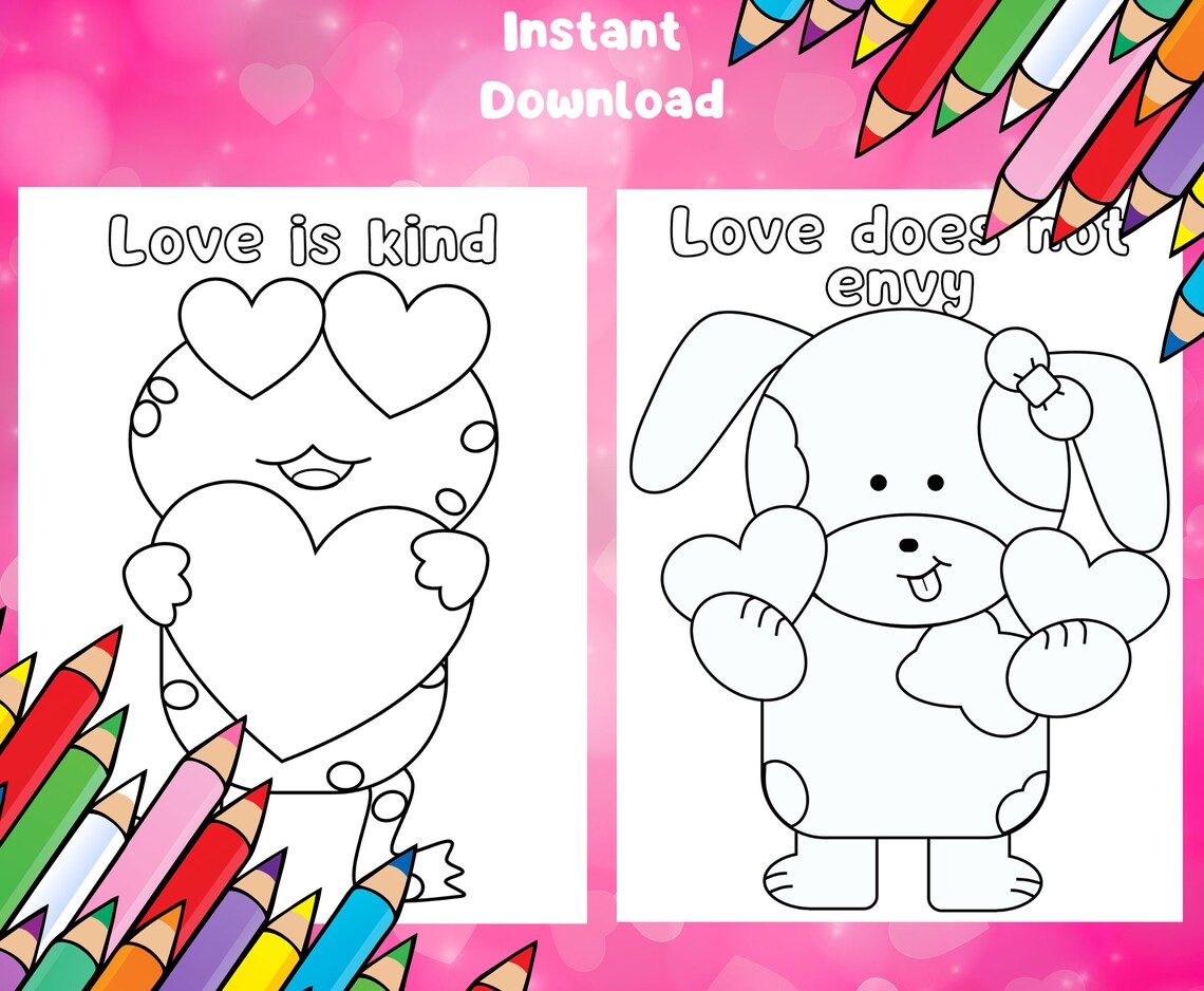 1 Corinthians 13 4, Love Bible Verse Coloring Pages for Kids, Christian ...