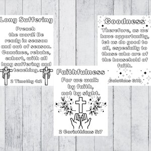 Fruit of the Spirit, Kids Coloring Pages, Bible Verse Bookmark, Sunday ...