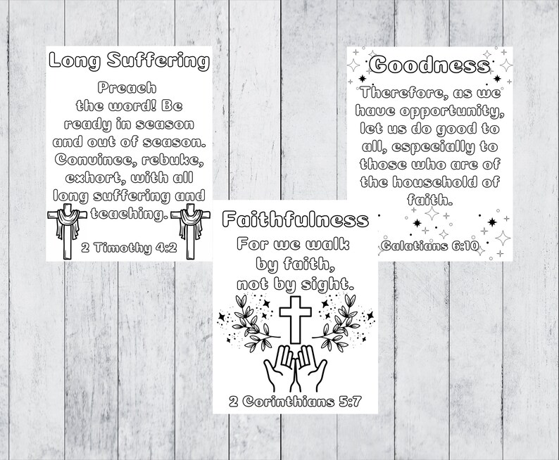 Fruit of the Spirit, Kids Coloring Pages, Bible Verse Bookmark, Sunday ...