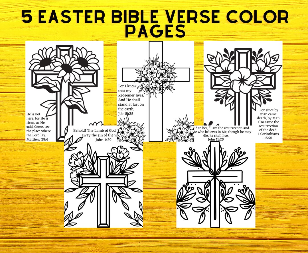 Easter Bible Verse Coloring Pages, Easter Coloring Activities, Sunday ...