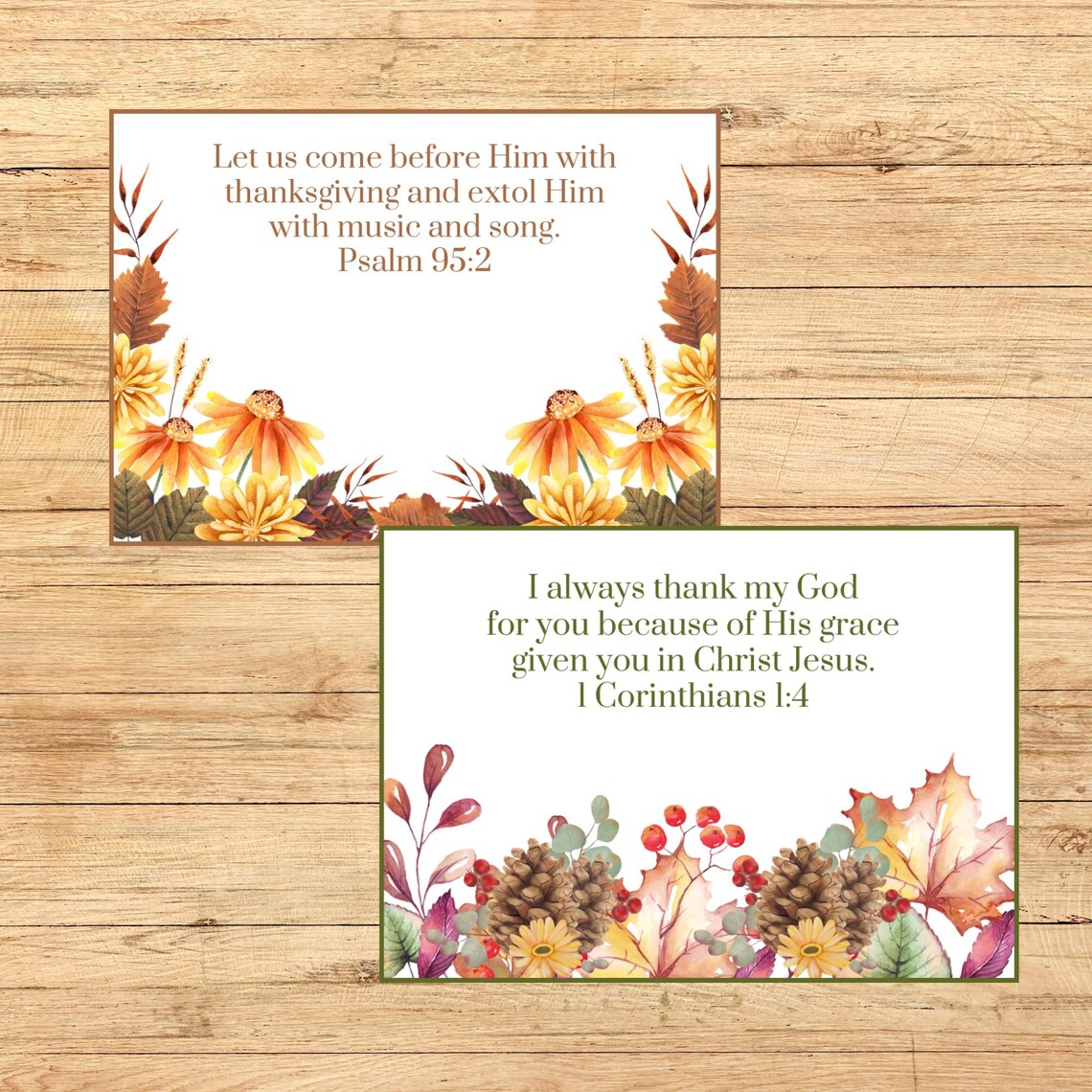 Thanksgiving Scripture Cards, Scripture Memory Cards, Bible Verse Cards ...