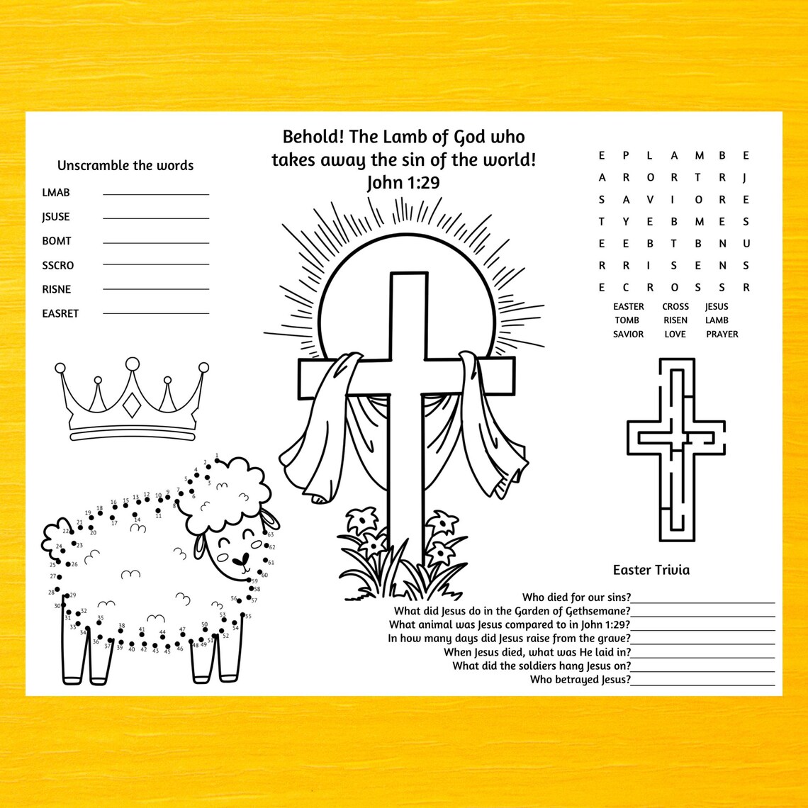 Christian Easter Activities, Sunday School Easter Activity, Easter ...